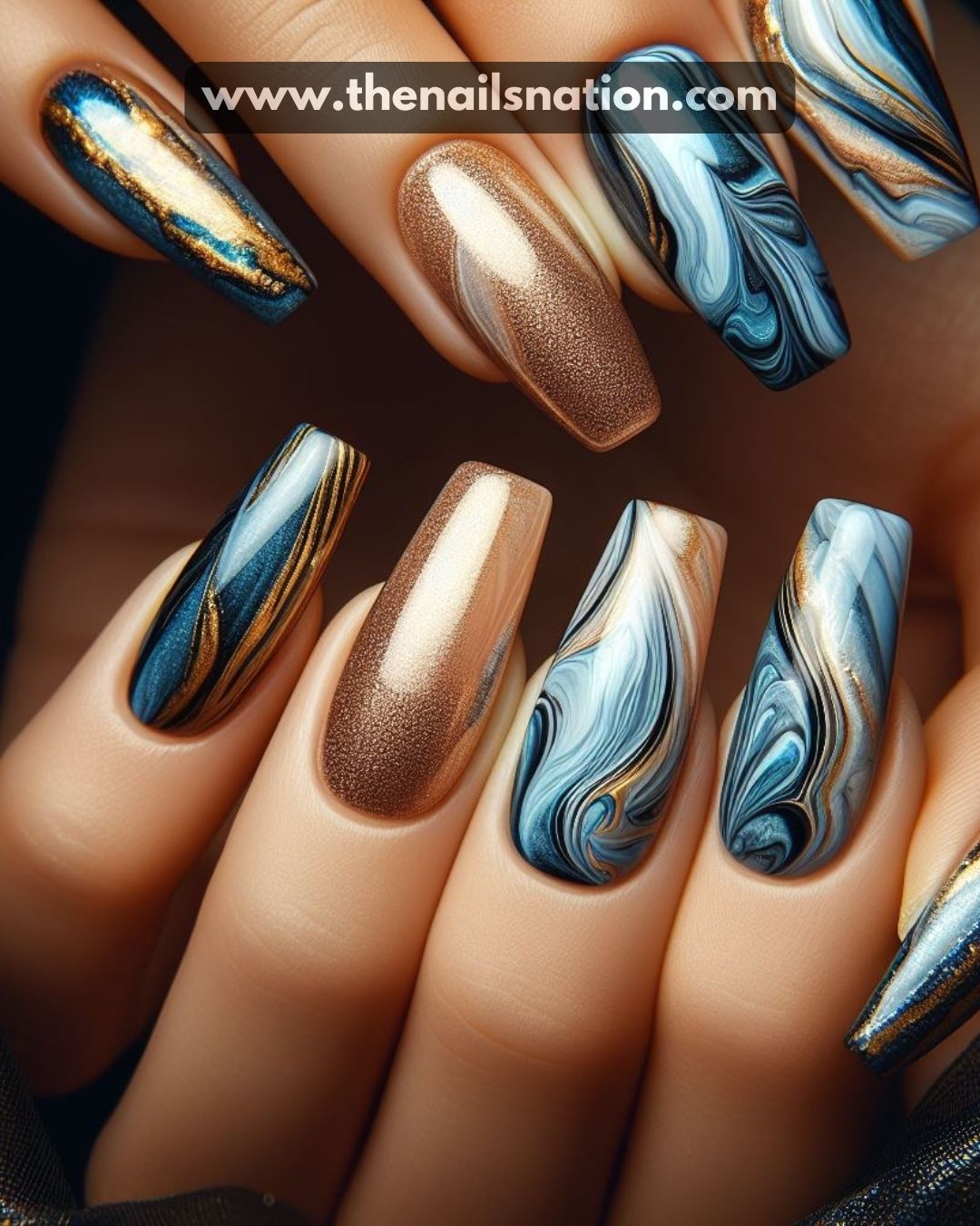 10 Stunning Royal Blue and Gold Nail Designs - The Nails Nation