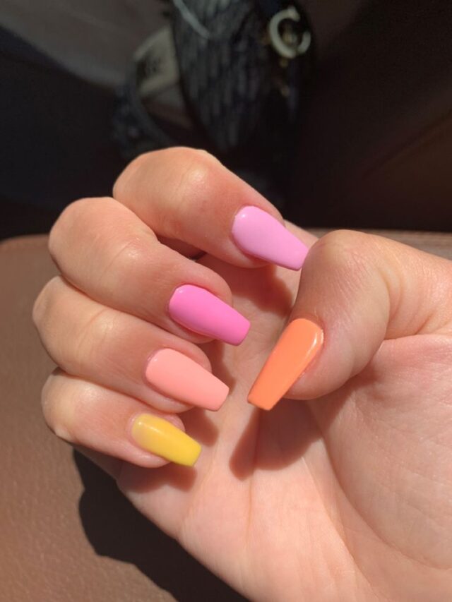 12 + SuperCute Pink and Orange Nail Designs - The Nails Nation