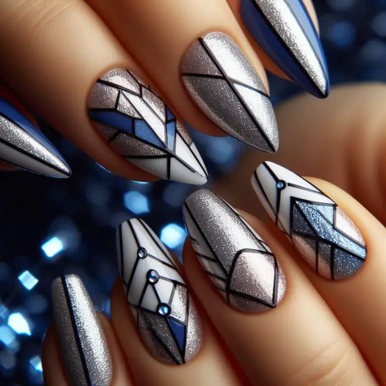 11 Stunning Silver and Royal Blue Nail Design Ideas - The Nails Nation
